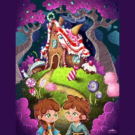 Иллюстрация Пряничный домик в стиле 2d