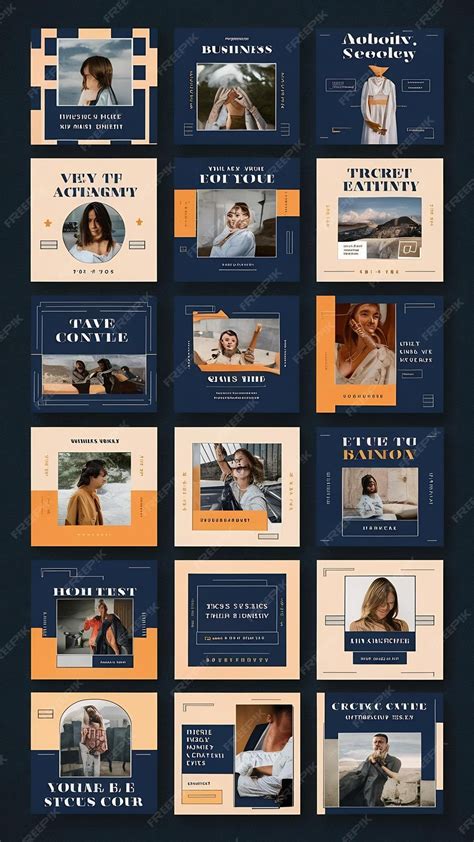 Instagram Carousel Template And Social Media Post Layout Design Set Of