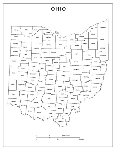 Printable Ohio County Map Free Math Worksheet Printable