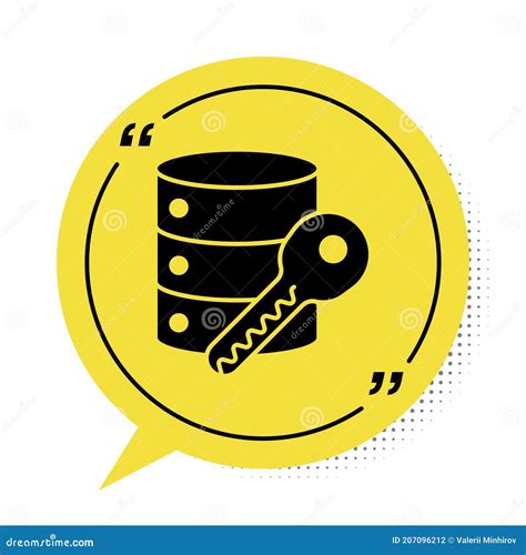 Black Server Security With Key Icon Isolated On White Background Security Safety Protection