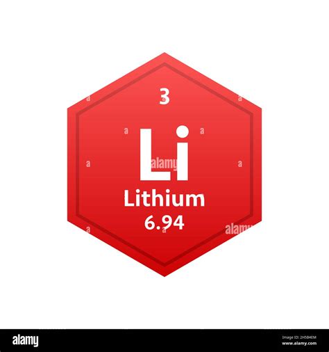 Lithium Symbol Chemical Element Of The Periodic Table Vector Stock