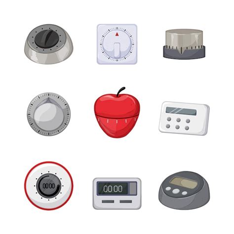 Premium Vector Kitchen Timer Clock Set Cartoon Vector Illustration