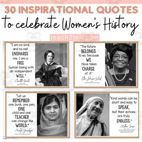 Womens History Month Posters 30 Quotes Printable