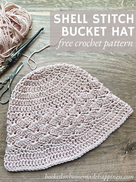 Shell Stitch Bucket Hat Crochet Pattern Crochet Hats Crochet Hats