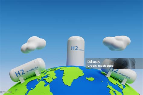 둥근 지구에 수소 에너지 저장 탱크가 있는 개념 배경 3d 렌더링 0명에 대한 스톡 사진 및 기타 이미지 0명 3차원 형태 개념 Istock