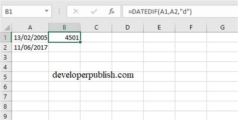 DATEDIF In Microsoft Excel DeveloperPublish Excel Tutorials