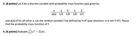 Solved 3 8 Points Let X Be A Discrete Variable With