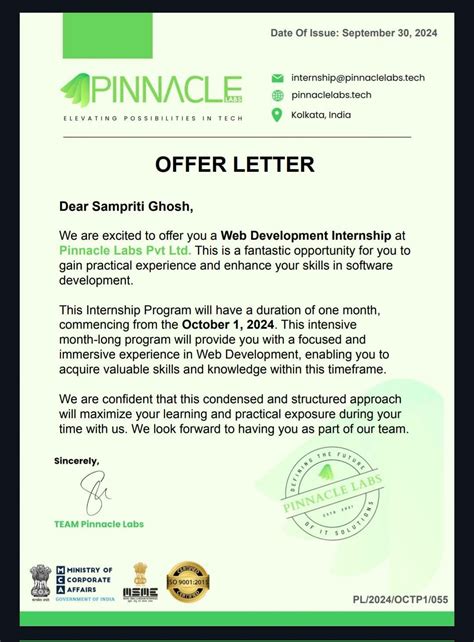 Aditya Dutta On Linkedin Pinnaclelabs Internship2024