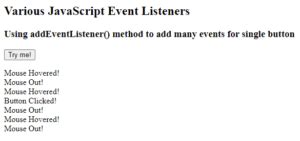Javascript Event Listener Examples Of Javascript Event Listeners