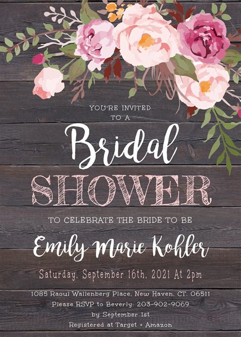 Free Printable Bridal Shower Invitations
