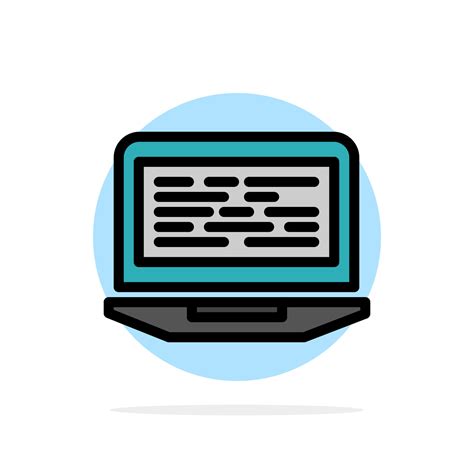 Laptop Coding Code Screen Computer Abstract Circle Background Flat