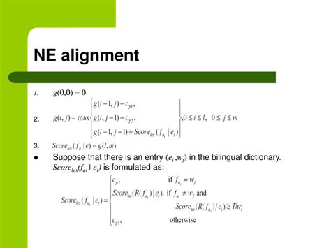 Ppt Alignment Of Bilingual Named Entities In Parallel Corpora Using