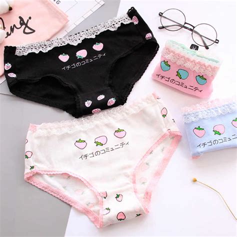 Трусики женские Aliexpress Womens Sexy Cute Kawaii Japanese Strawberry