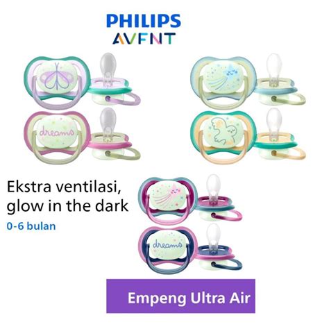 Jual Philips Avent Soother Ultra Air Nighttime 0 6m And 6 18m 2pcs