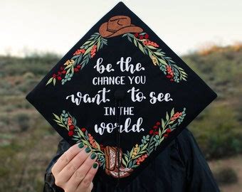 Cowhide Grad Cap Topper Etsy