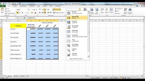 Excel Home Number Symbols Percent Increase Decrease Decimal Youtube