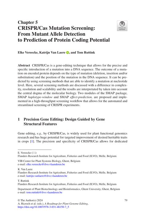Pdf Crispr Cas Mutation Screening From Mutant Allele Detection To
