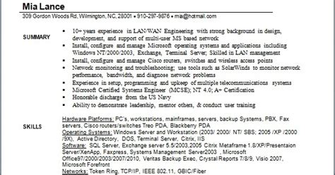 Network Problems Solver Sample Resume Format In Word Free Download