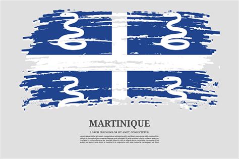 브러쉬 스트로크 효과와 정보 텍스트 포스터 벡터와 마르티니크 플래그 0명에 대한 스톡 벡터 아트 및 기타 이미지 0명 공휴일 국가 관광명소 Istock