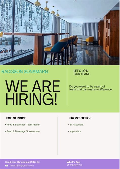 Mir Ishfaq On Linkedin We Are Hiring Radisson Sonamarg