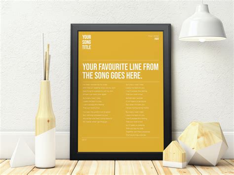 Custom Song Lyrics Print Song Lyrics Wall Art Personalised Lyrics