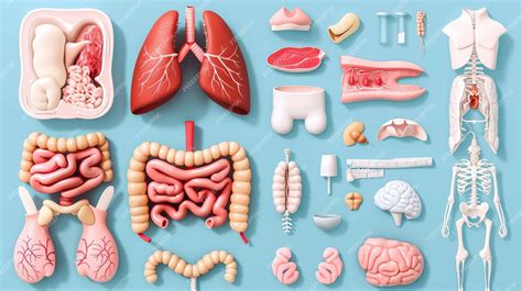 Ilustración Que Representa El Sistema Digestivo Humano Con Las Partes