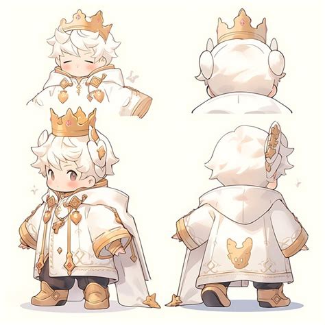 Premium Photo Character Anime Of Male Chibi Kawaii Knight Templar Fashion Crusader Armor Whit