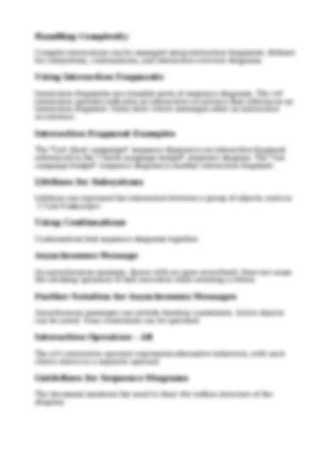 Summary Object Interaction Sequence And Communication Diagrams In Uml Summaries Object