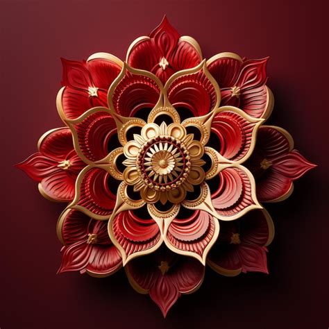 Premium Photo Majestic Maroon Craft A Maroon Mandala With Intricate