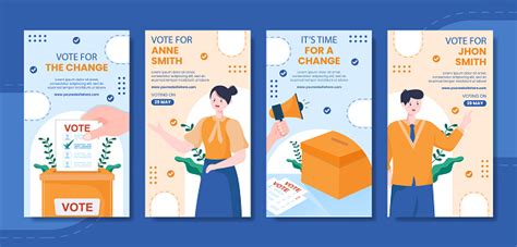 선거일 정치 소셜 미디어 스토리 템플릿 손으로 그린 만화 플랫 일러스트 레이 션 Nomination에 대한 스톡 벡터 아트 및 기타 이미지 Nomination 국기
