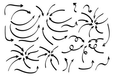 Doodle Flowchart Shapes Symbols Pointer Royalty Free Vector