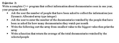 Solved Exercise 2 Write A Complete Ch Program That Collect