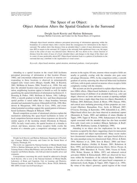 Pdf Object Based Attentional Selection Modulates The Spatial Gradient