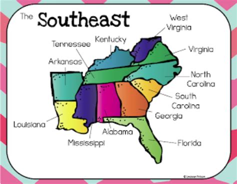 Map Of The Southeast Us