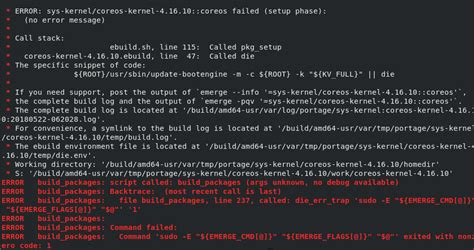 Buildpackage Error Solution · Issue 1239 · Coreosdocs · Github