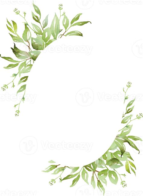 Watercolor Greenery Frame 22157005 Png