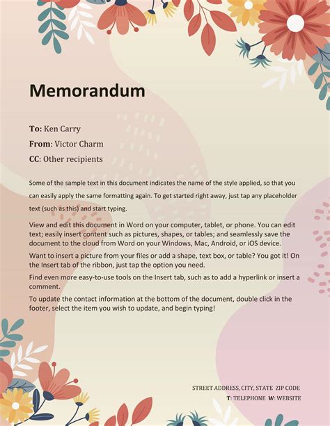 PDF Of Floral Yellow Memo Pdf WPS Free Templates