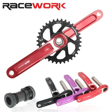 Racework Mtb 자전거 크랭크 세트 산악 자전거 Gxp 32t 34t 36t 38t 스프로킷 Cnc 직접 장착 단일