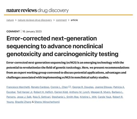 Error Corrected Next Generation Sequencing To Advance Nonclinical Genotoxicity And