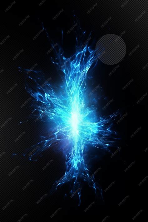 투명한 배경에 대한 전기 충격 조명 효과 프리미엄 Psd 파일