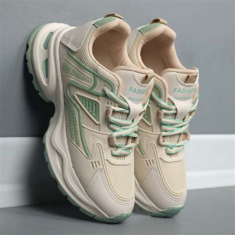 خرید و قیمت کتونی دخترانه فاشیون کرم سبز