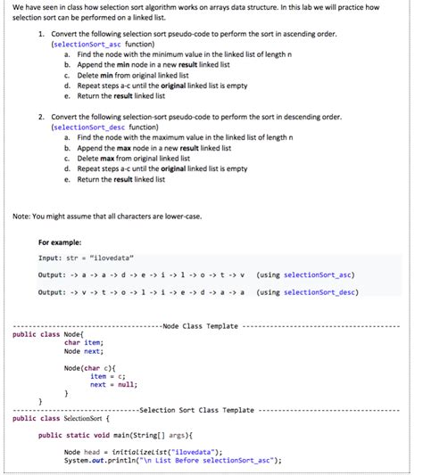 Solved We Have Seen In Class How Selection Sort Algorithm Chegg