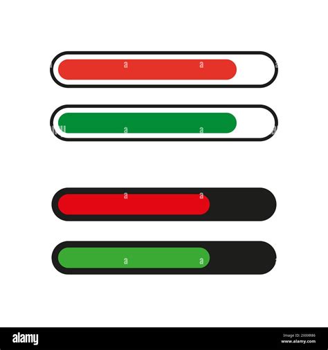 progress bar illustration colorful loading bars red and green