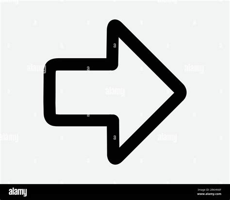 Right Arrow Line Icon East Side Turn Road Sign Traffic Symbol Escape