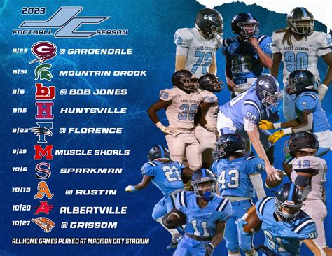 2023 Football Schedule James Clemens High School Band