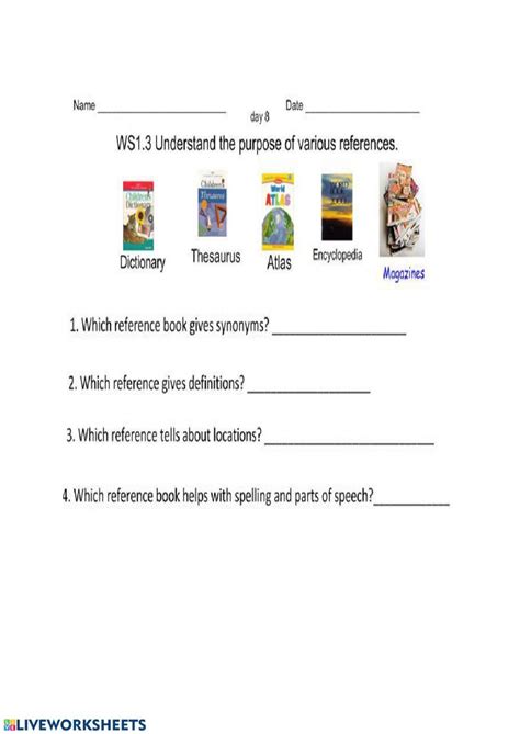 Reference Material Worksheet Online Exercise For Live Worksheets Worksheets Library