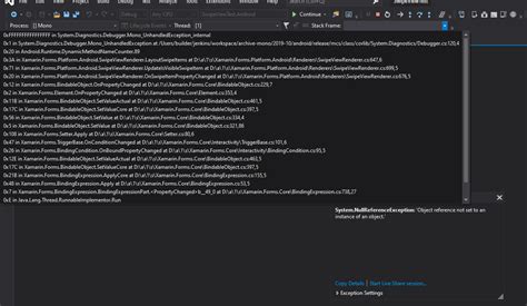 Bug Swipe View Null Reference Exception While Trying To Change Visibility Of Swipe Item