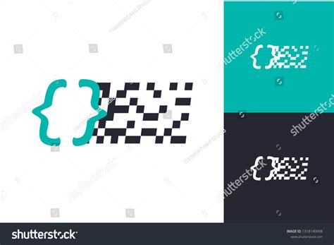 Pixel Coding Logo Inspiration Template Stock Vector Royalty Free 1318140098 Shutterstock