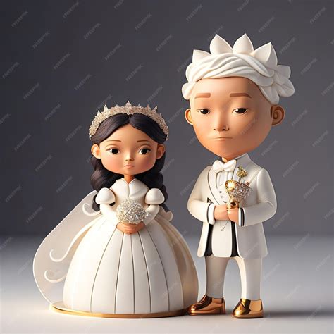 Premium Ai Image Illustration Of Wedding Artoon 3d Romantic Couple