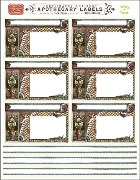Ornate Apothecary Blank Labels By Cathe Holden Free Printable Labels